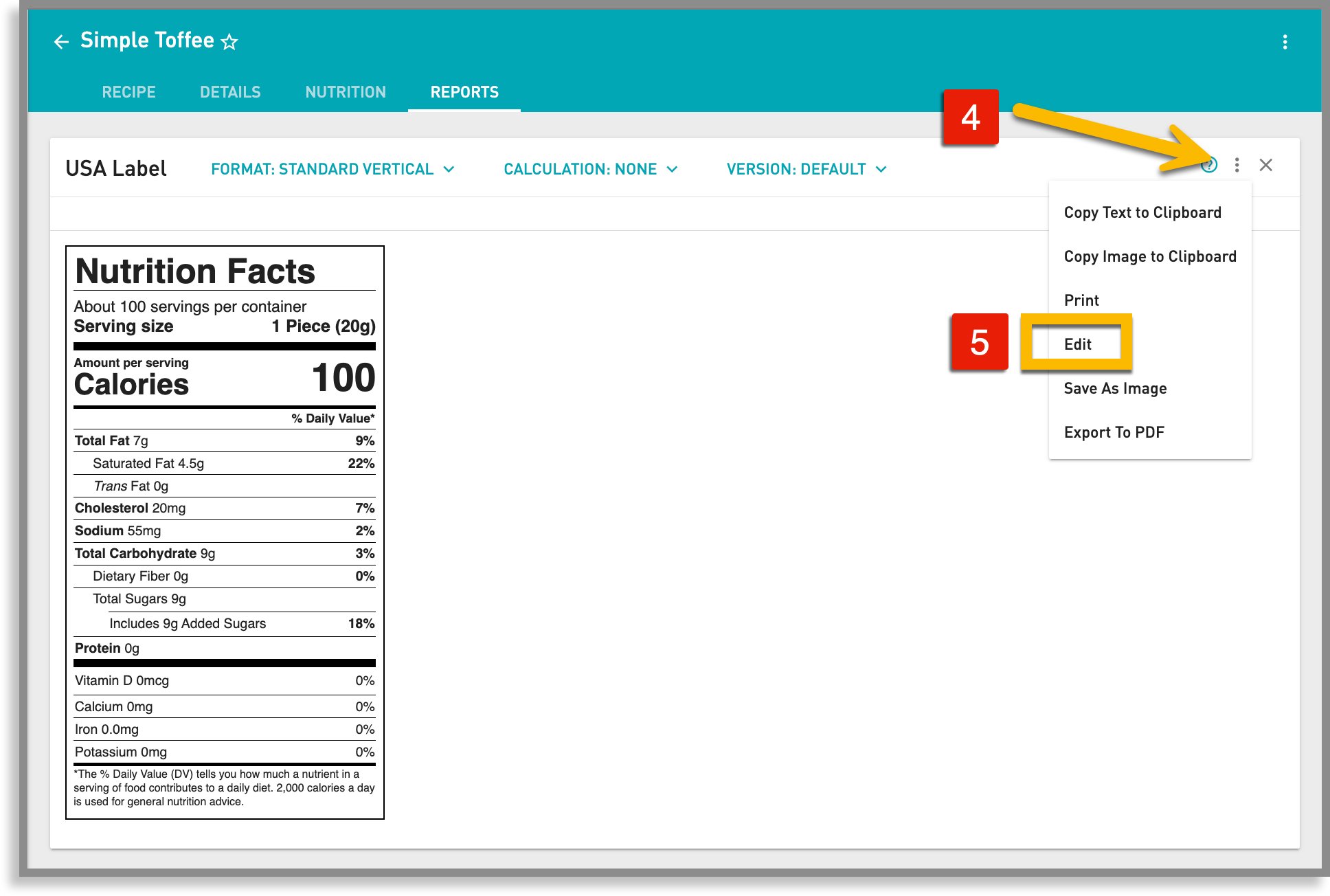 USA Labels: Manual Resizing – NutriCalc