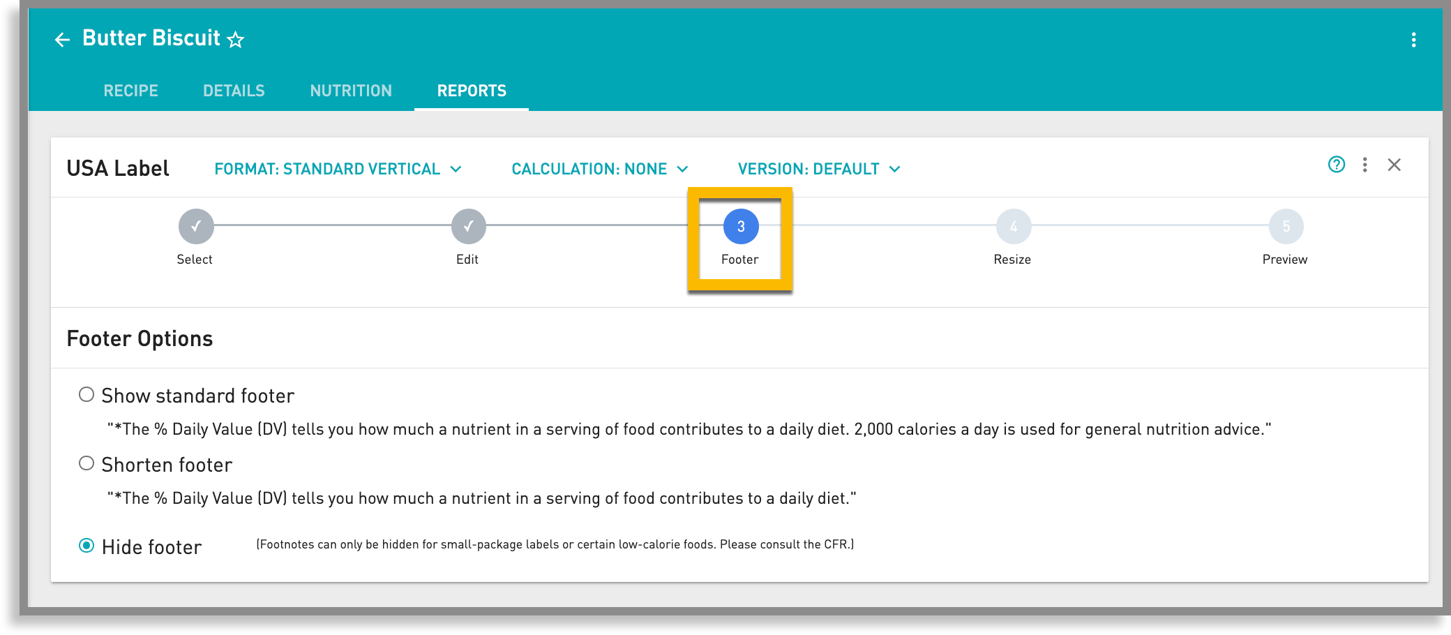 USA Labels: Footer – NutriCalc
