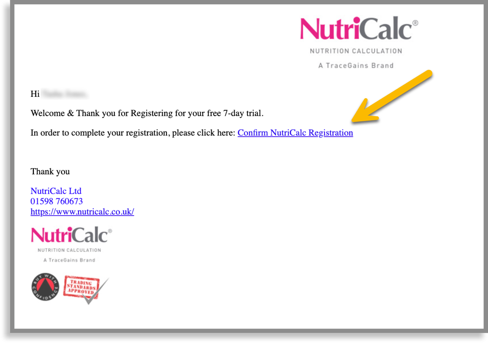 Register for a NutriCalc UK/non-USA Account – NutriCalc