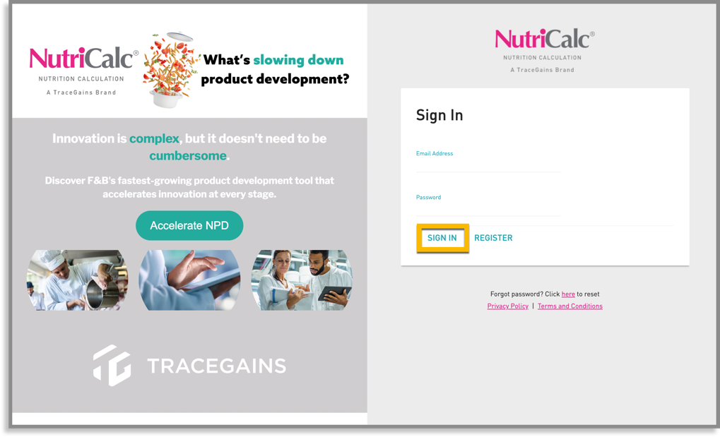 Register for a NutriCalc UK/non-USA Account – NutriCalc
