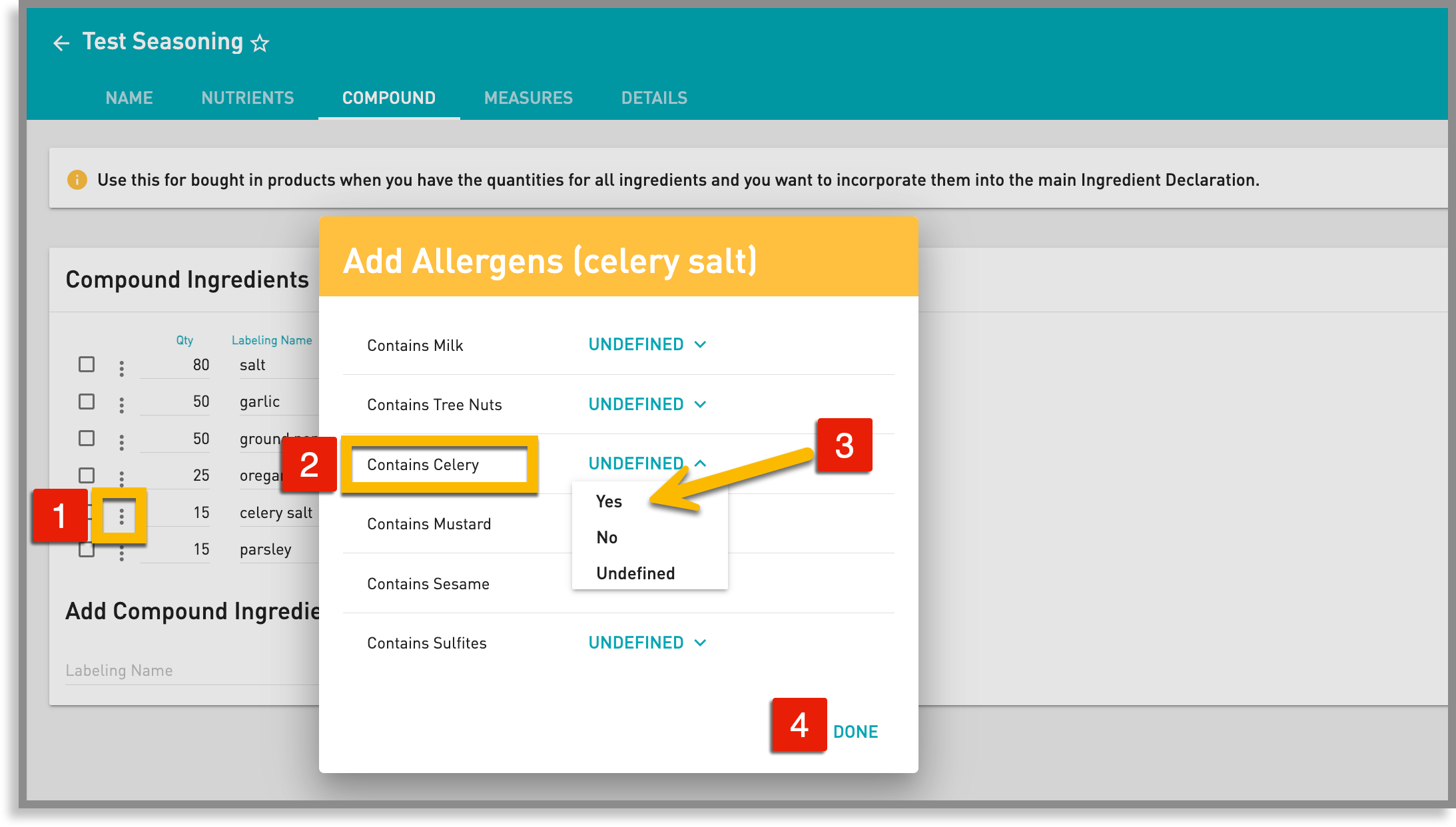 Create a Compound Ingredient – NutriCalc