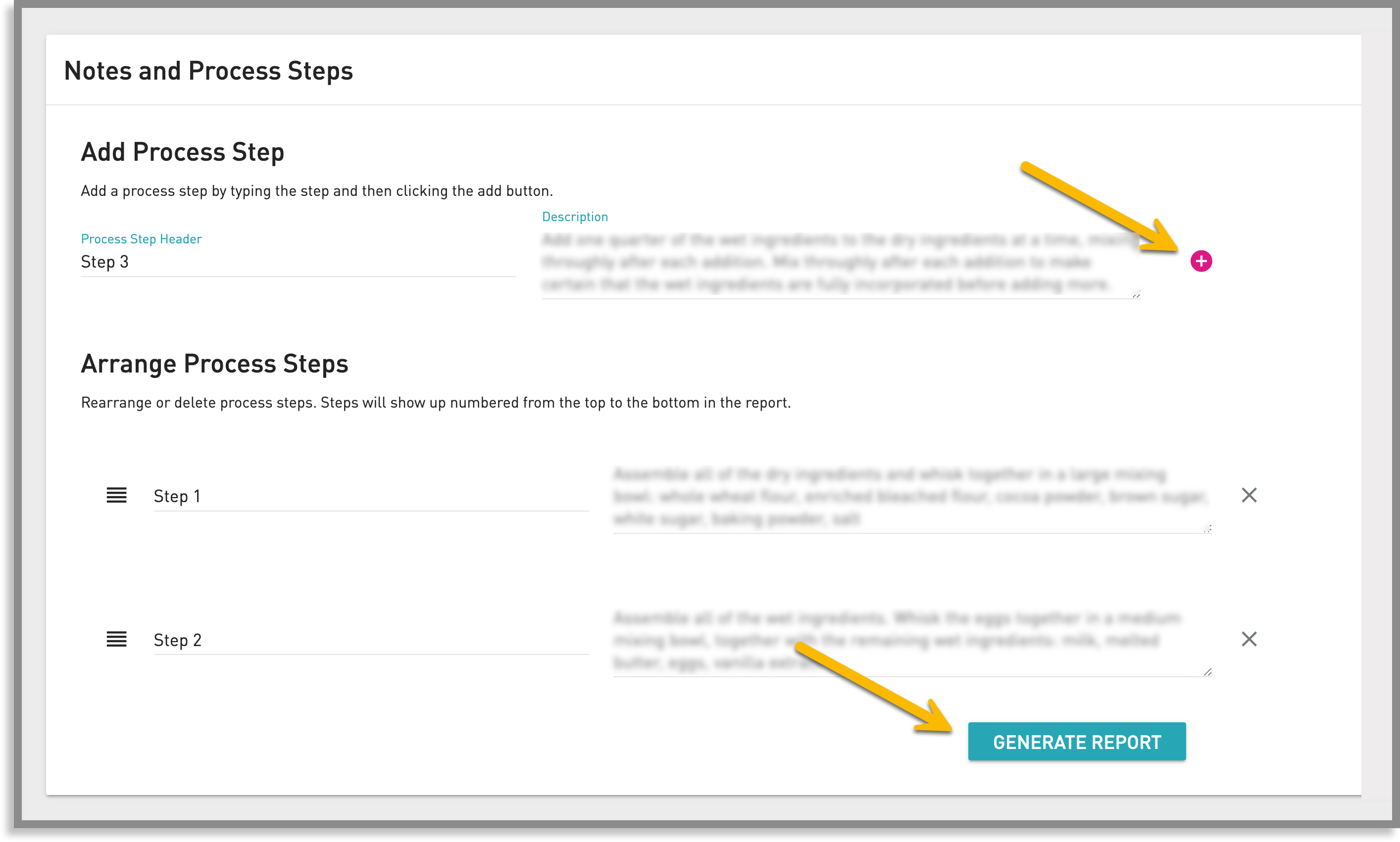 Notes and Process Steps Report – NutriCalc