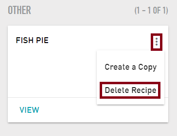 Delete a Recipe – NutriCalc