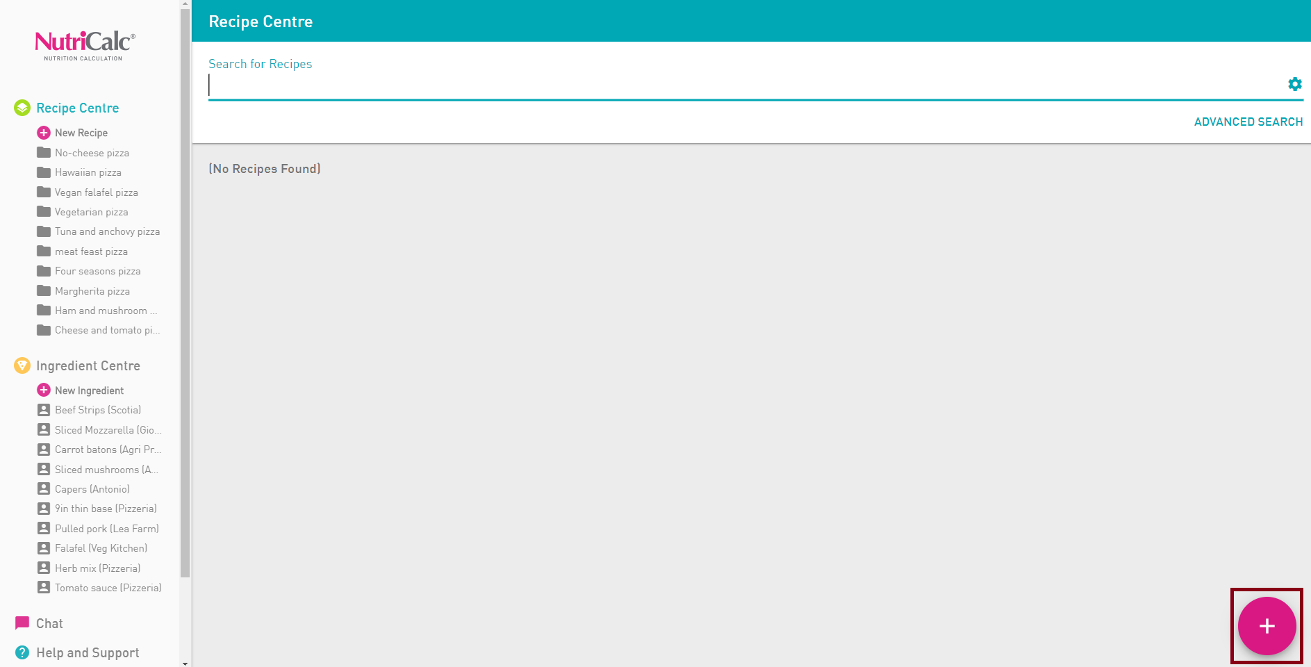 How do I start a new recipe? – NutriCalc
