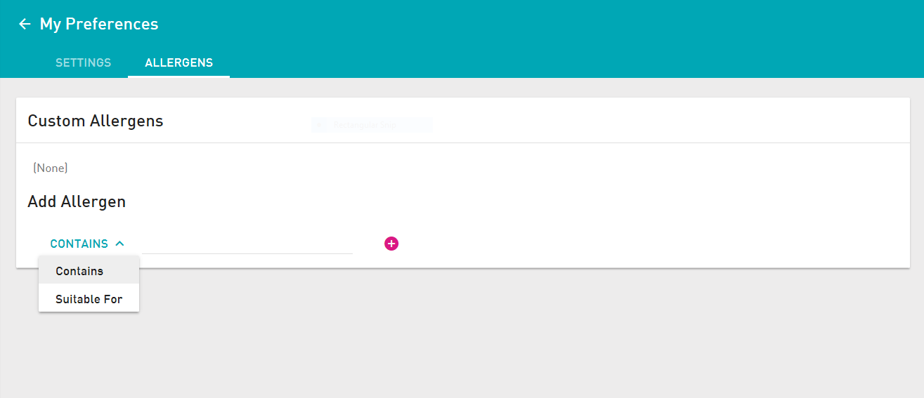 Add Custom Allergens – NutriCalc